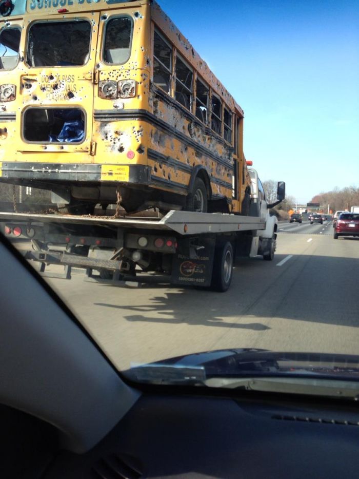 World Of Technology: School Bus After a Gun Range (6 pics)