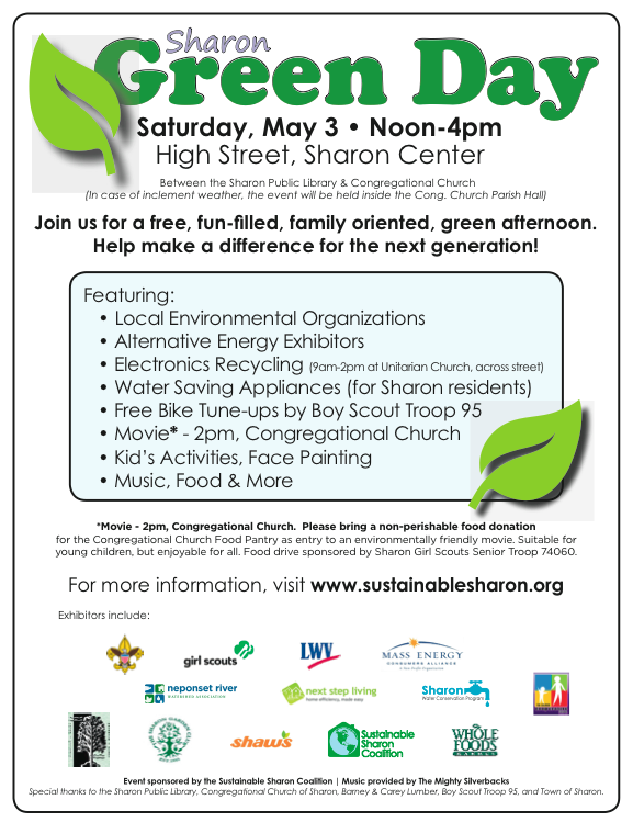 Cottage Street School Green Team: Sustainable Sharon Coalition's Green Day