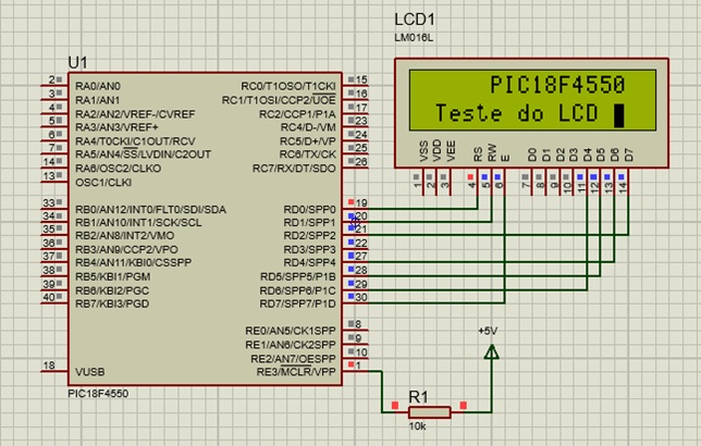Microcontroladores - PIC18F4550: Módulo LCD 16x2