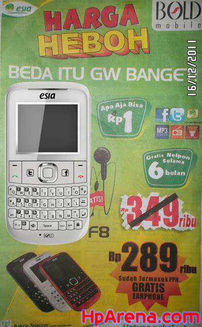 Esia Bold F8 Sedang Promo Diskon Harga Hp CDMA Murah - Gudang Harga