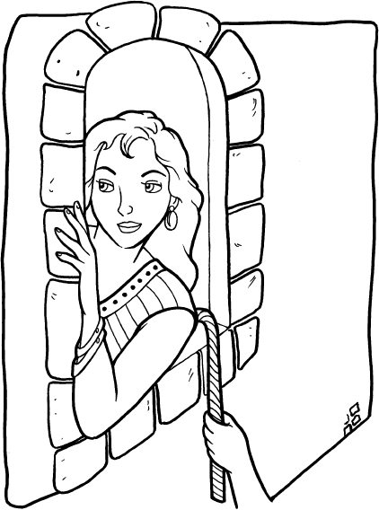 Rahab And The Spies Coloring Page Sketch Coloring Page