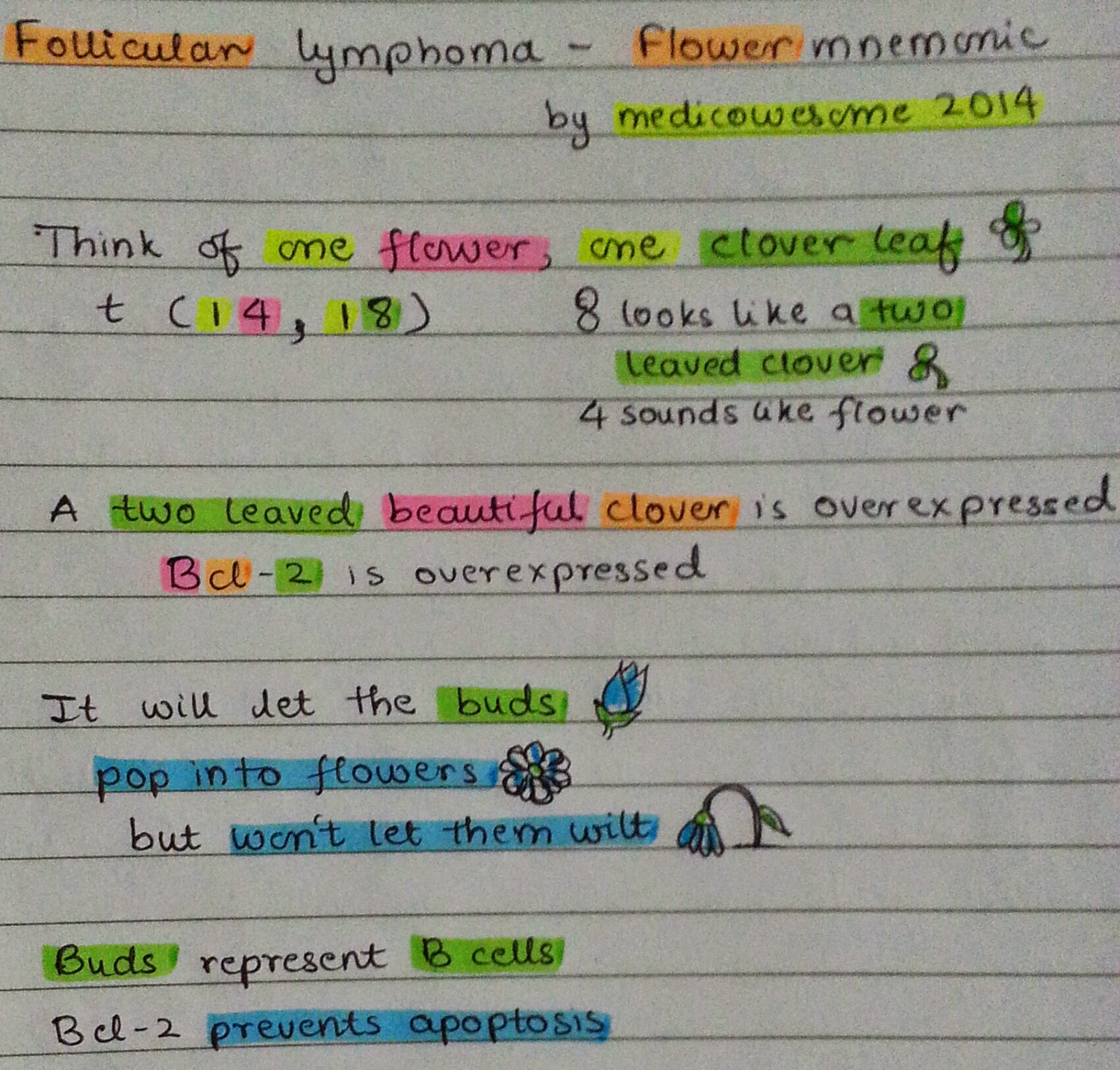 Medicowesome: Follicular lymphoma mnemonic