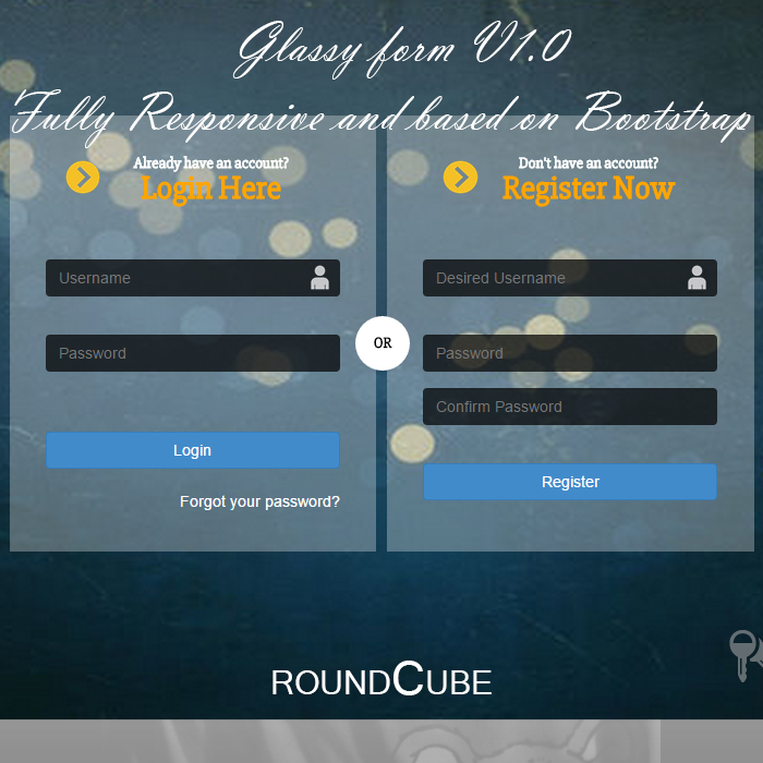 Glassy Login and Registration form V1.0 (Fully Responsive and based on ...