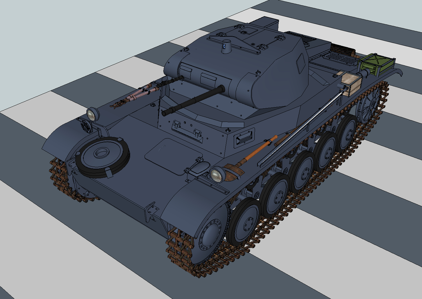 SketchUP Power 草圖力量: PanzerKampfwagen II Ausf C (2號C型坦克)
