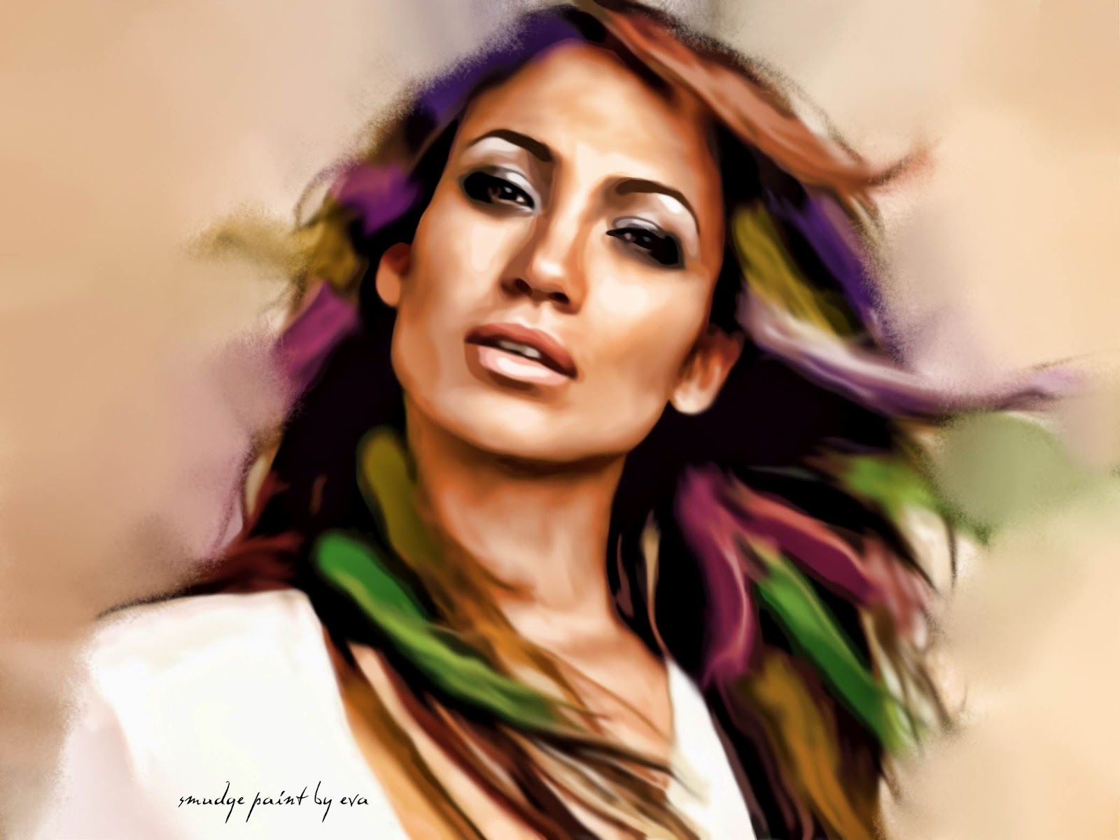 jennifer lopez smudge paint art ~ passion of art