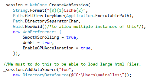 Loading large html pages using Awesomium.NET