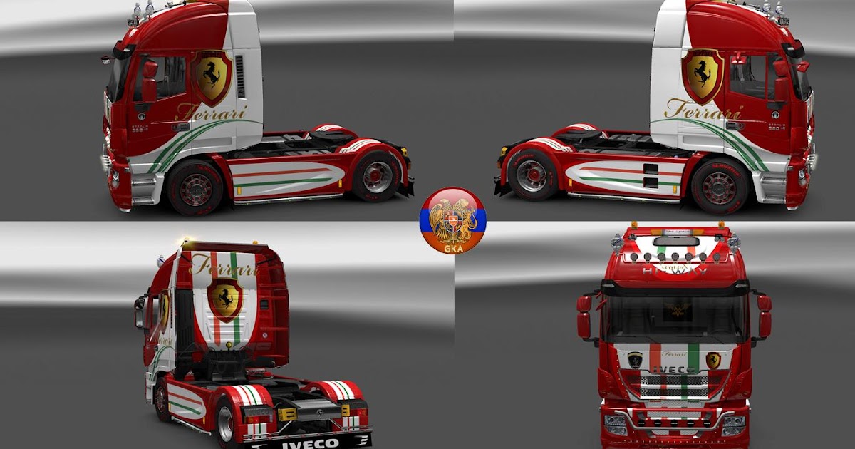 Skin - Conjunto Ferrari Iveco Hiway + Reboque Aero Dynamic Para V.1.27 ...
