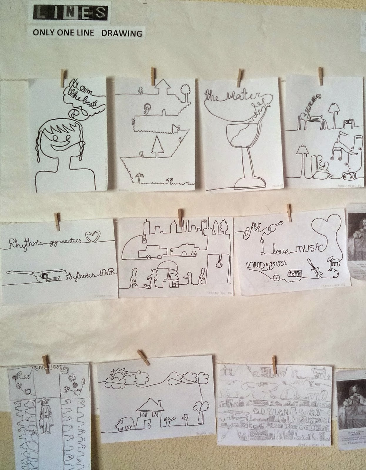 PLASTINGLISH - Visual Arts -: Your tasks: Only one line drawing