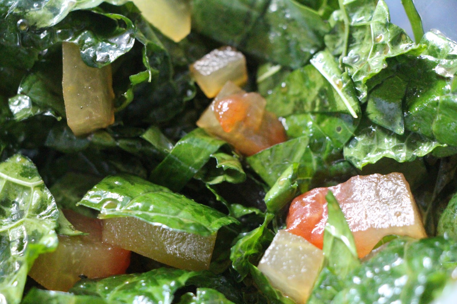 Spice and Simplify: Kale salad with pickled watermelon rind
