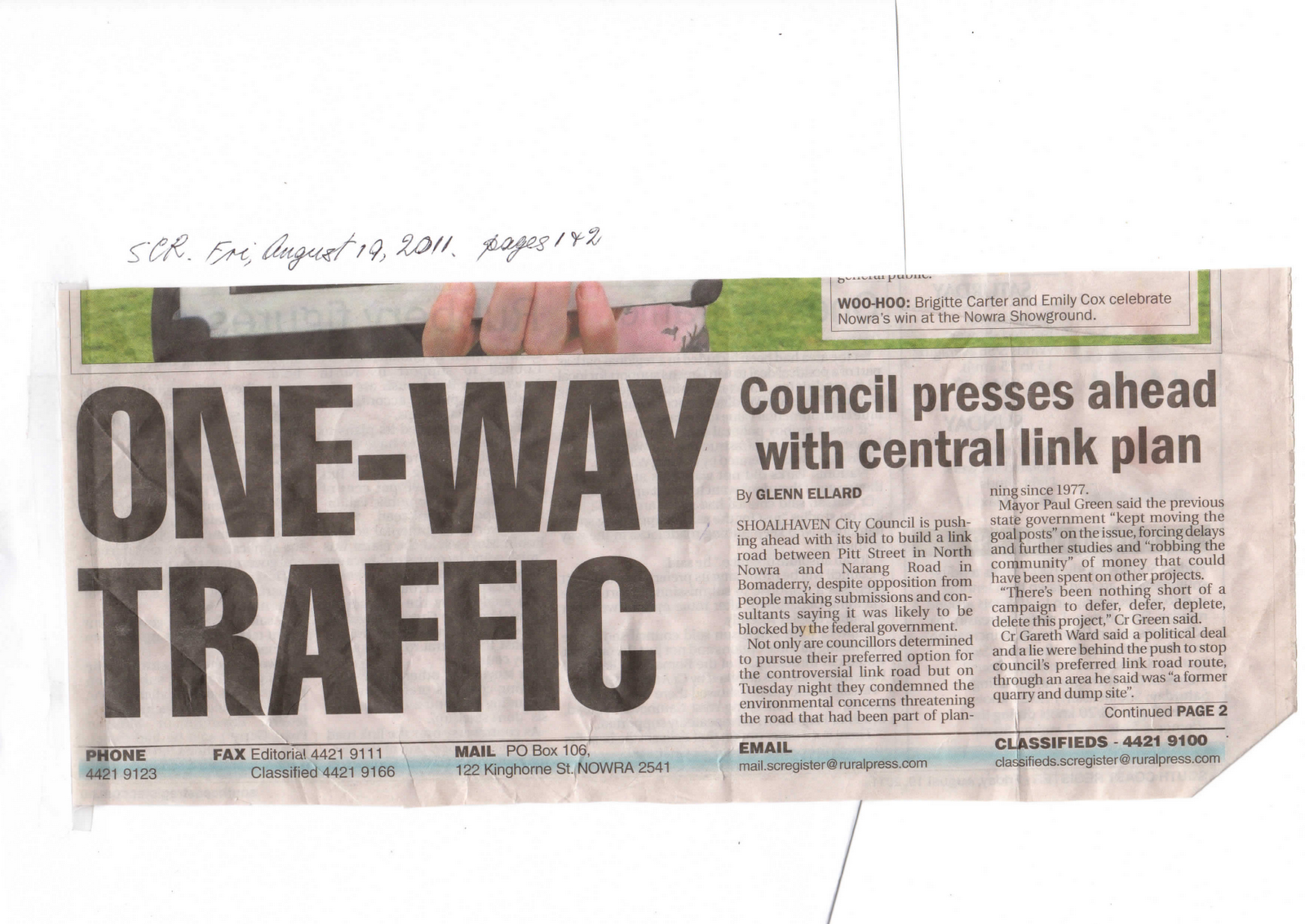 Bomaderry Creek Walk -Shoalhaven Asset: Newspaper articles