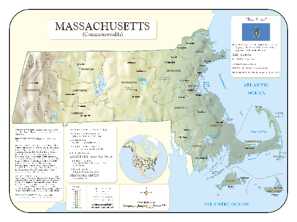 Massachusetts County Map Region | County Map Regional City