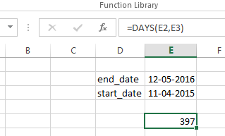 Excel DAYS function - Excelabcd