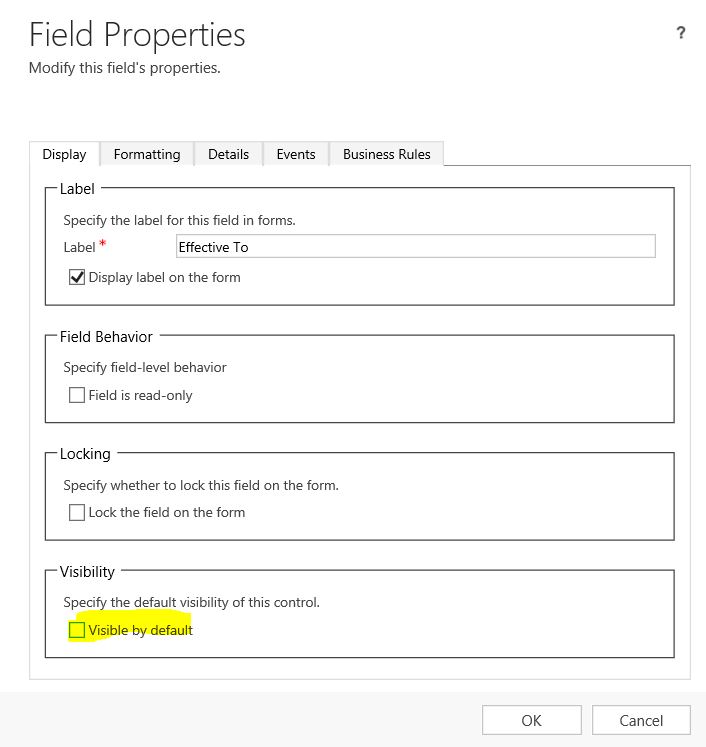Dynamics 365 Customer Engagement: Remove Locked Field in the Header