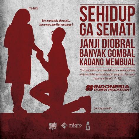 Poster Dakwah INDONESIA TANPA PACARAN oleh Miqro Design - Kaos Muslim Gaul