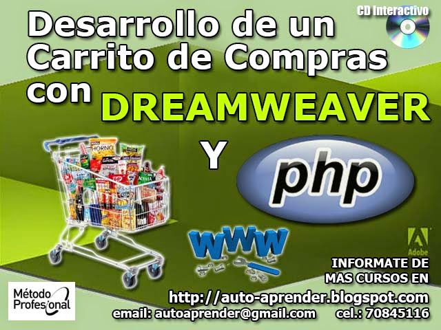 Cursos Audiovisuales Crear Carrito De Compras Con Dreamweaver Y Php