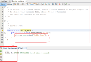 DASAR JAVA NETBEANS - KODE PERTAMA BAHASA PEMROGRAMAN JAVA ~ JONCODE