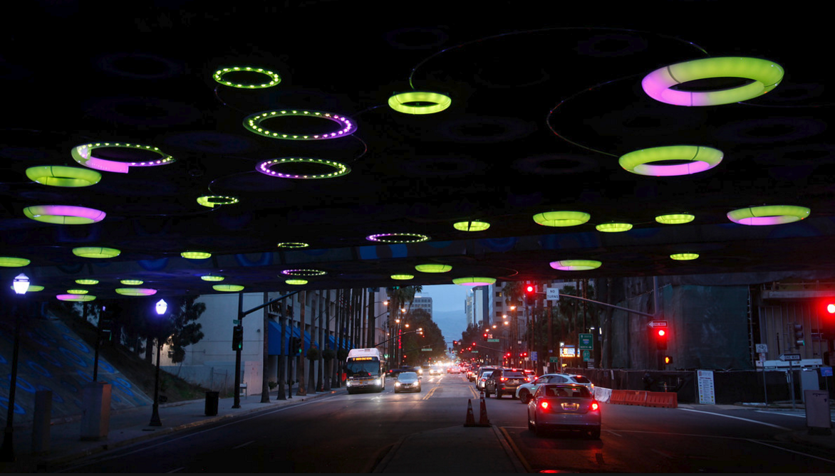 The San Jose Blog: Permanent Light Show Under Highway 87 is Complete