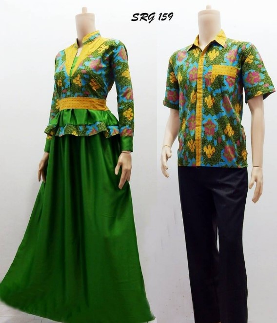 10 Model Baju Batik Couple Gamis Elegan Terbaru 2020