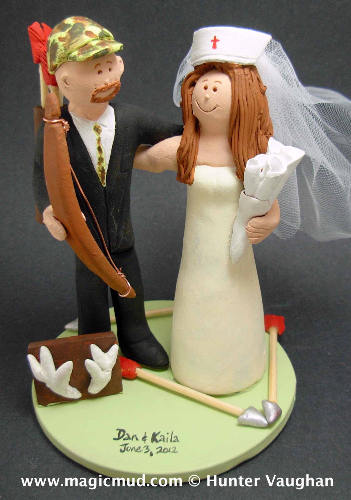 custom wedding cake toppers: Archers Wedding Cake Topper