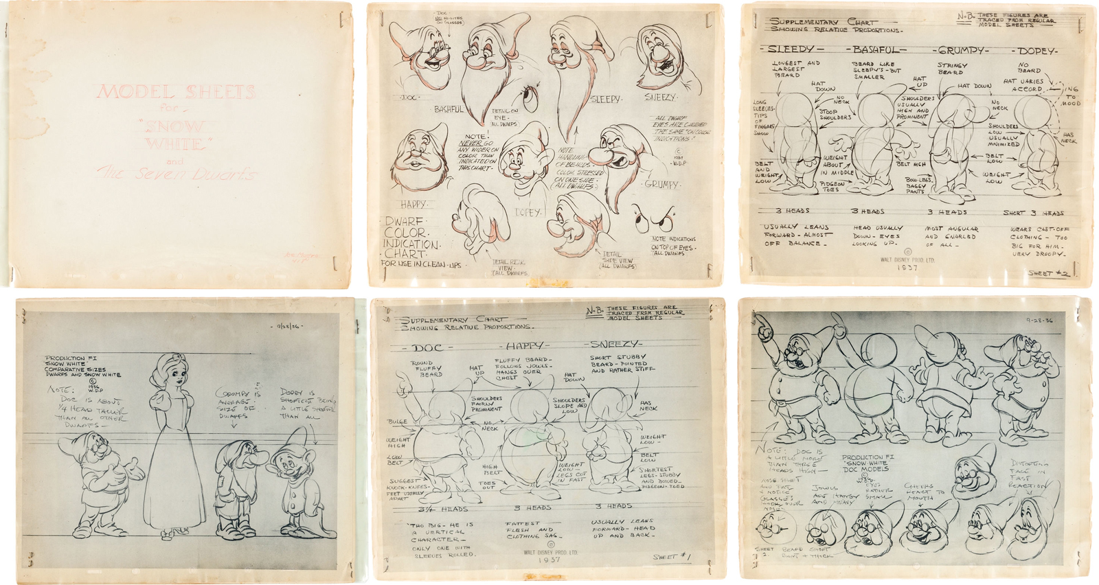Filmic Light - Snow White Archive: Snow White Model Sheet Set