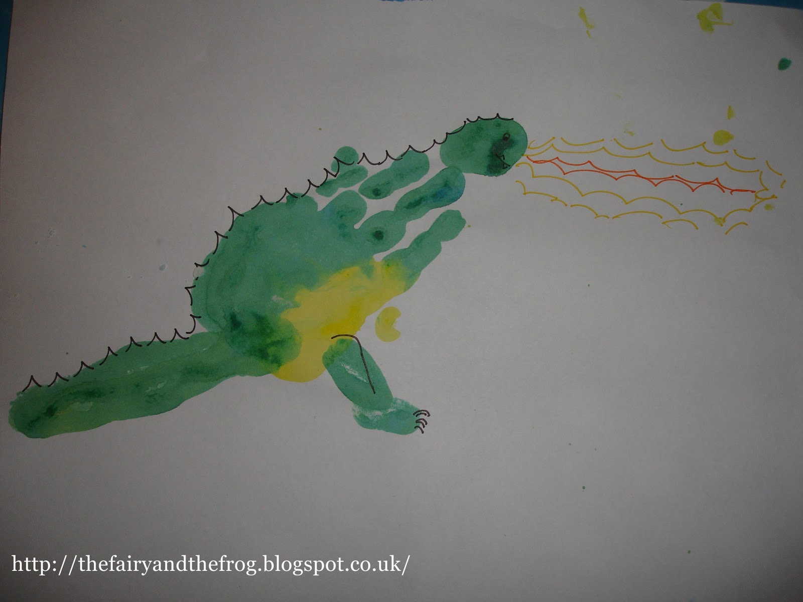 The fairy and the frog: How to make a handprint dragon