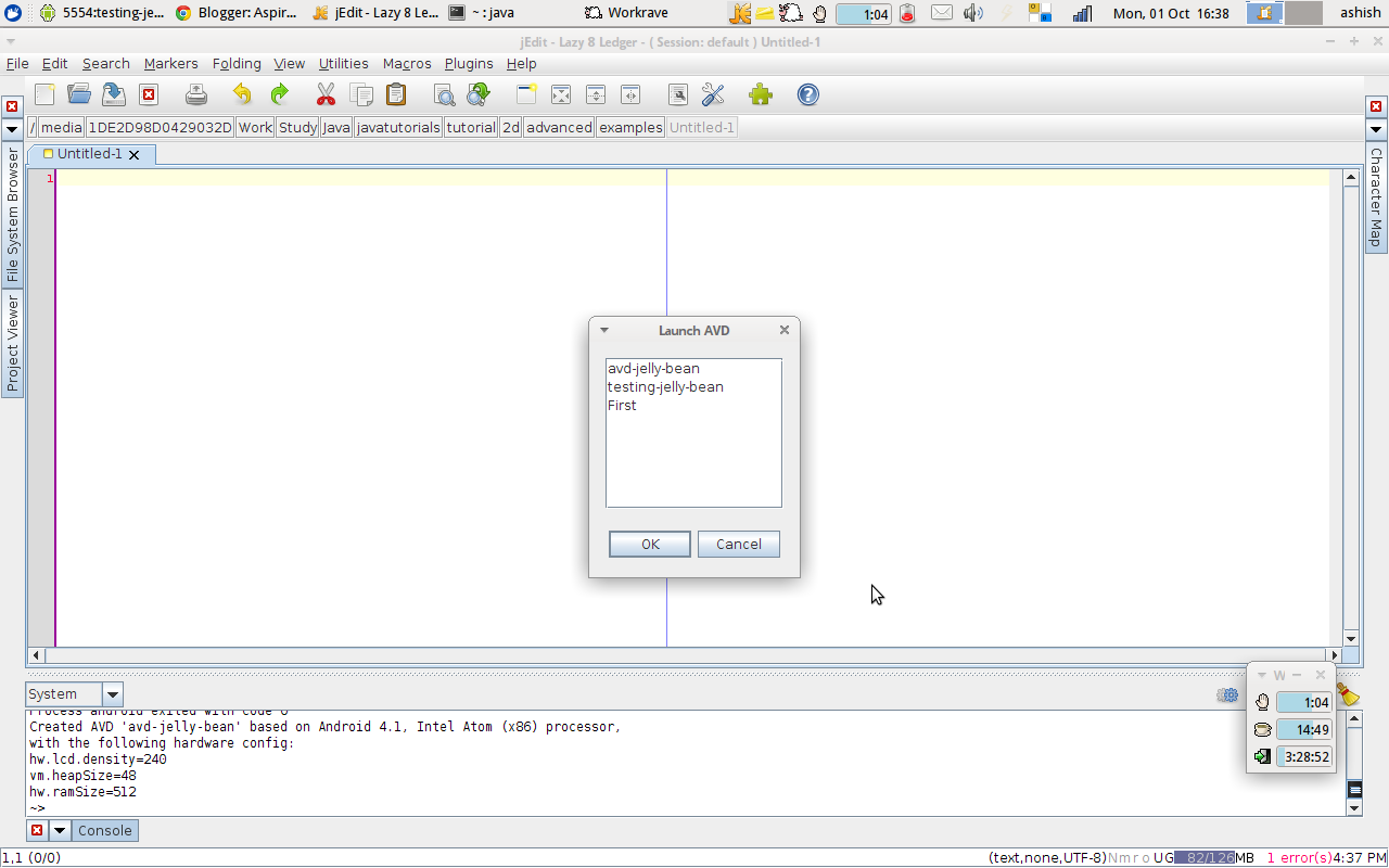Aspiration Limited: Android development using jEdit part 2
