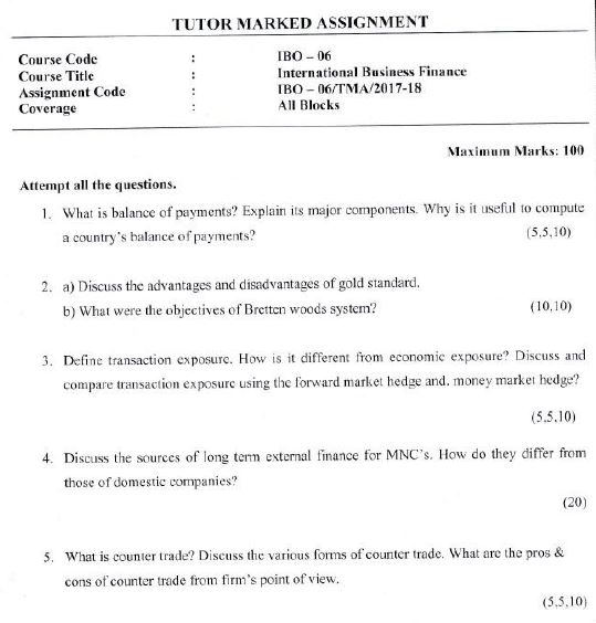 IBO-06 Solved Assignment For IGNOU MCOM 1st Year 2018 Session | KHOJINET