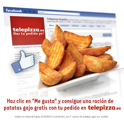 A la mierda la Crisis: Patatas gajo GRATIS en Telepizza.es