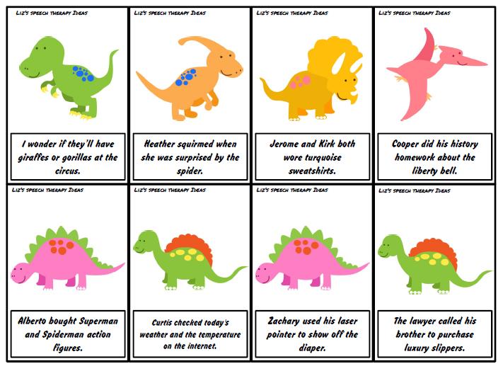 Liz's Speech Therapy Ideas: Dinosaur Articulation R Silly Sentences!