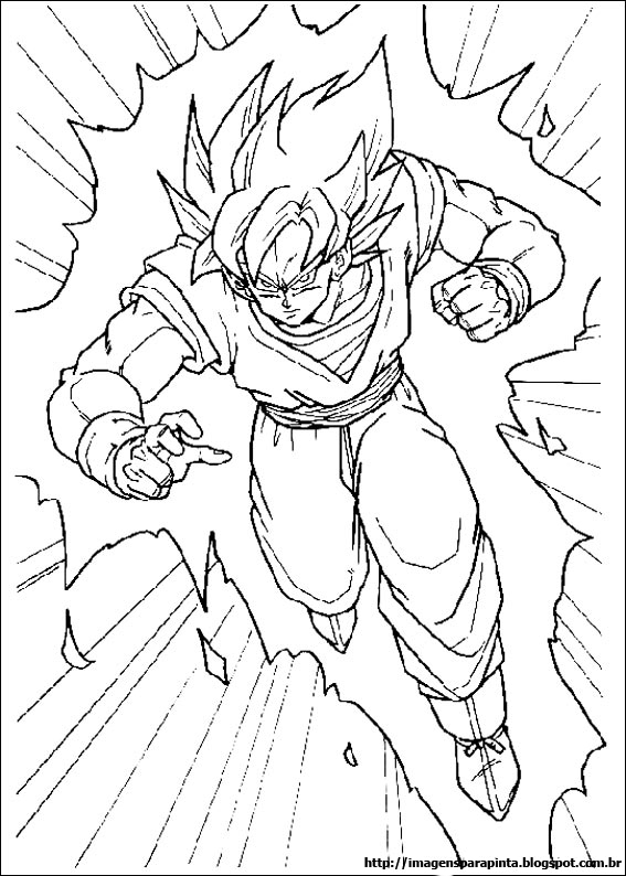 dragonball z dbz goku - Desenhos preto e branco para colorir