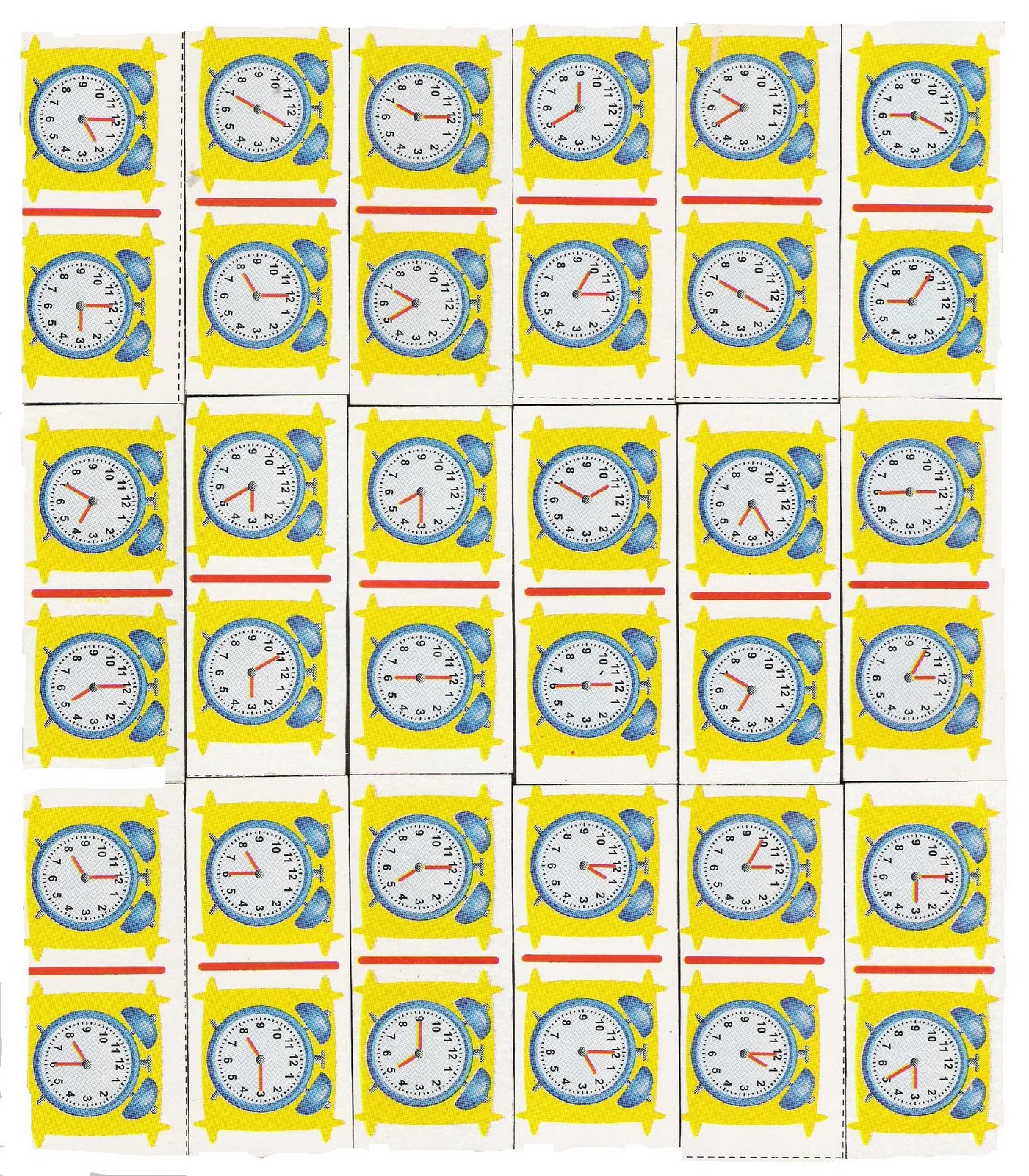 Cantinho Educar: Dominó Horas