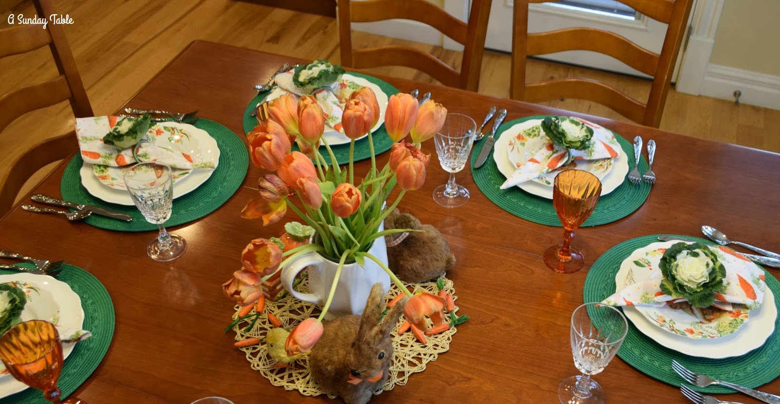 A Sunday Table: Spring Table -- Orange & Green