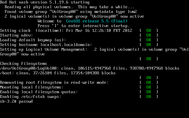 How To Reset Linux Root Password Centos