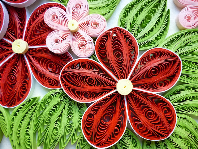 Papírvilág: quilling virágos tabló / quilled picture with flowers