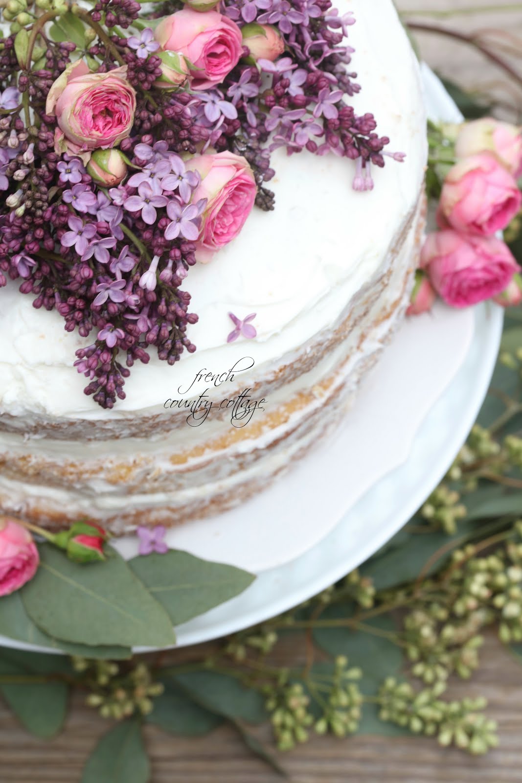 Easy Elegant Flower topped cake {and a video} - French Country Cottage