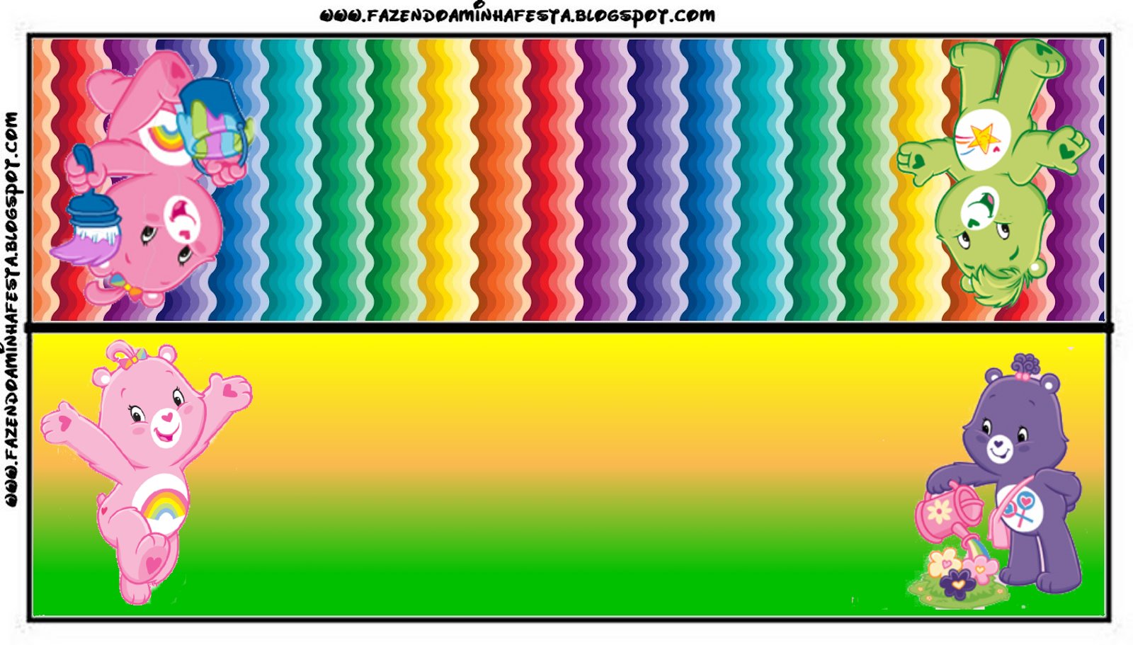 Care Bears with Rainbow :Free Printable Candy Bar Labels. - Oh My ...