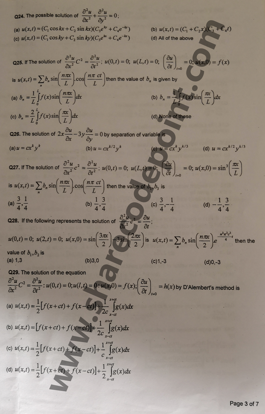 MTH166 : Differential Equations And Vector Calculus End Term Exam ...