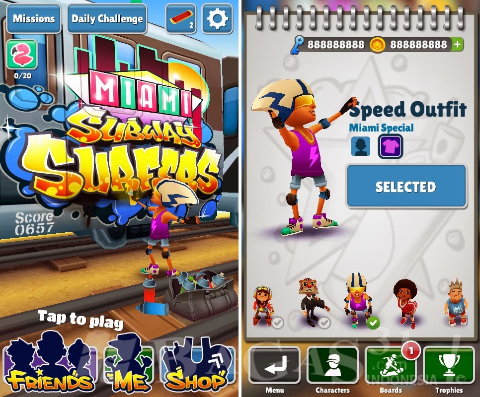 Subway Surfers (Unlimited Keys, Coins and Characters) ~ Kagejic