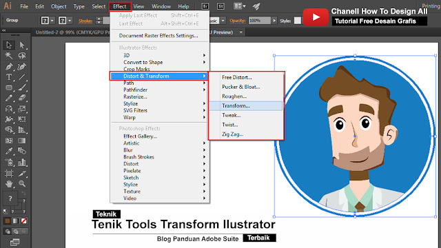 4 Teknik Menggunakan Transform di Adobe Illustrator Untuk Setting ...
