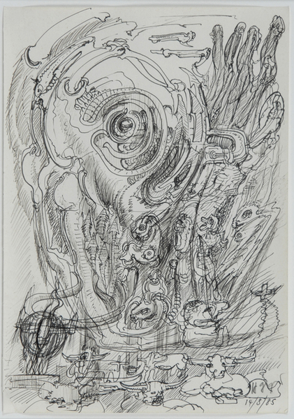 Alien Explorations: Untitled HR Giger drawing (1985)