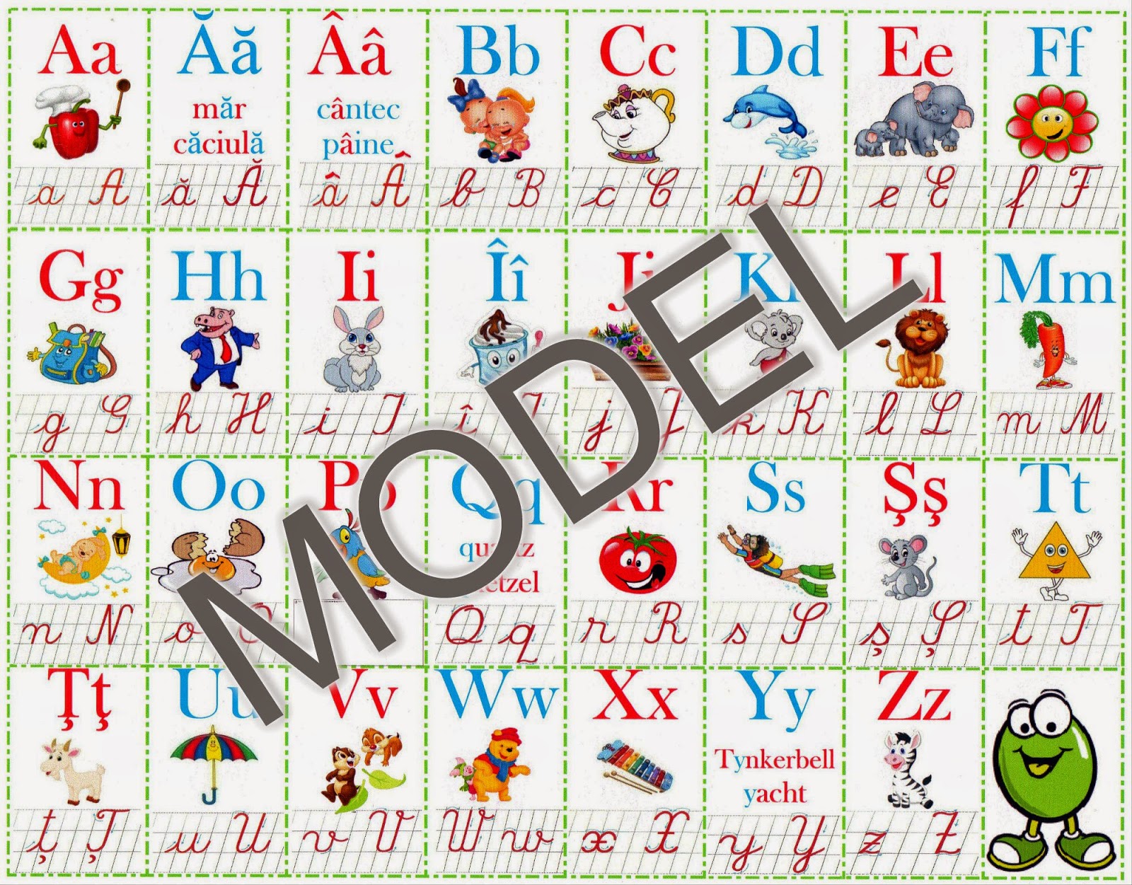 Creionasul cel istet si prietenii: Plansa alfabet limba romana COD 56