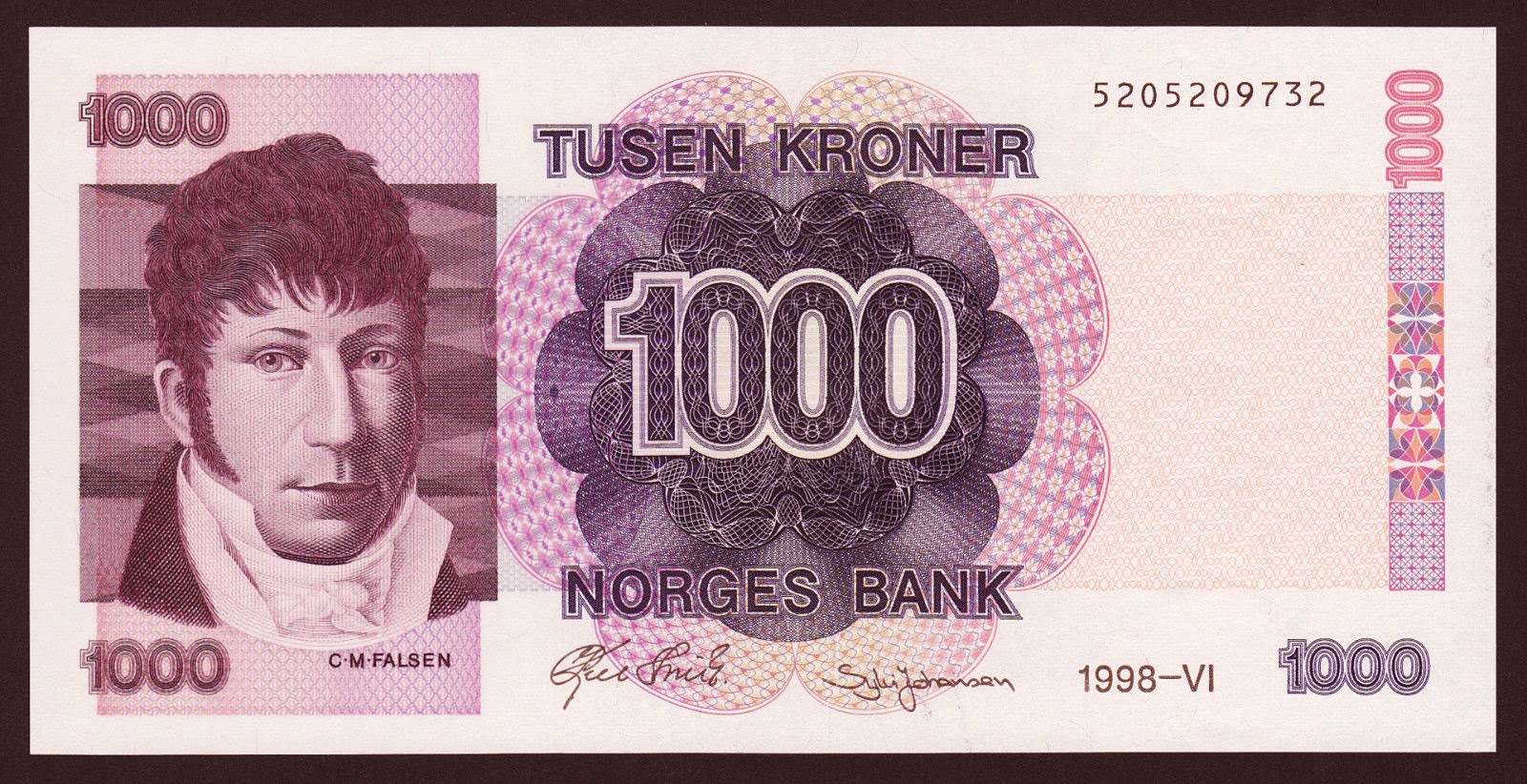 Norway 1000 Kroner banknote 1998 Christian Magnus Falsen|World ...