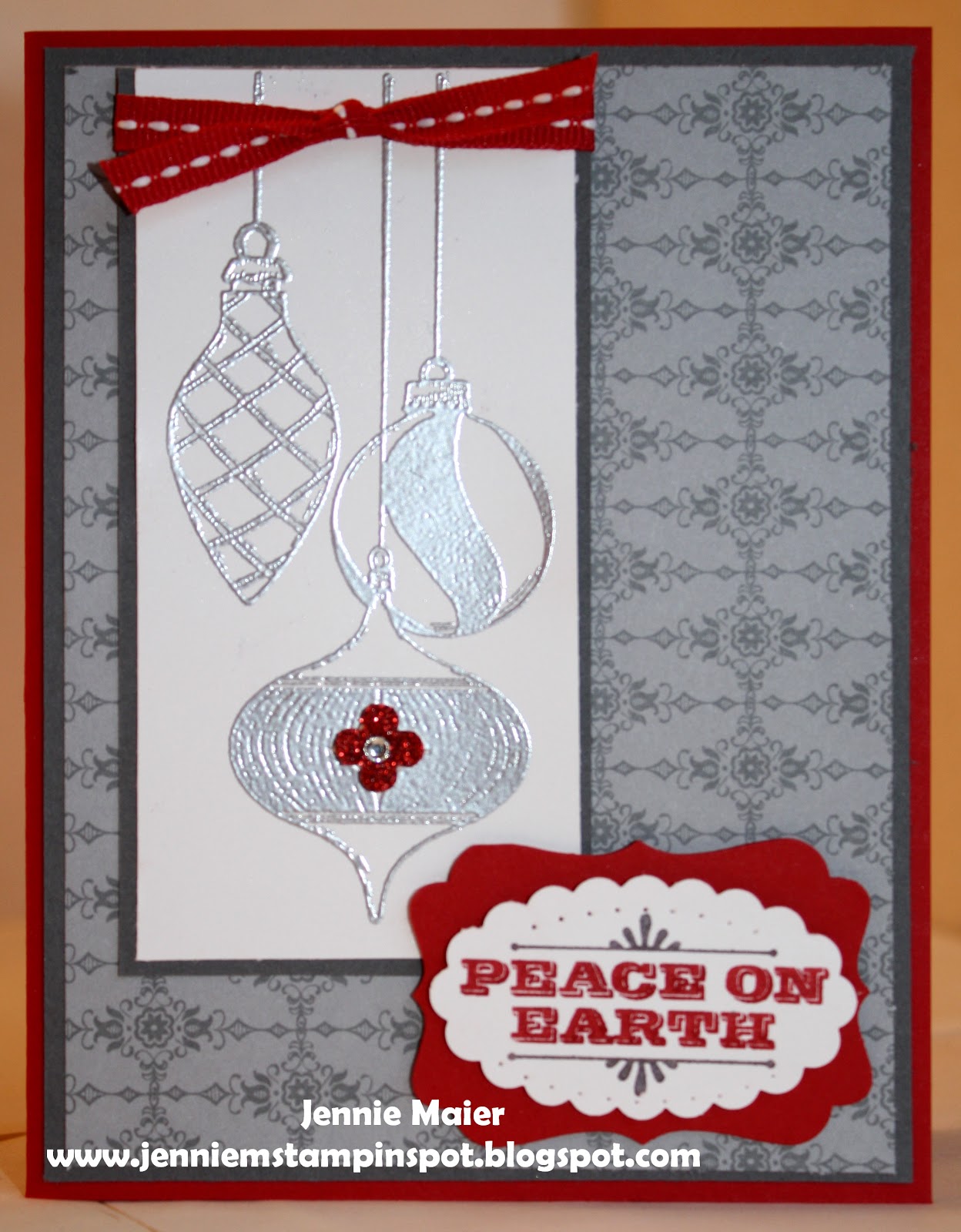 Jennie M's Stampin Spot: Shiny Silver Christmas Card