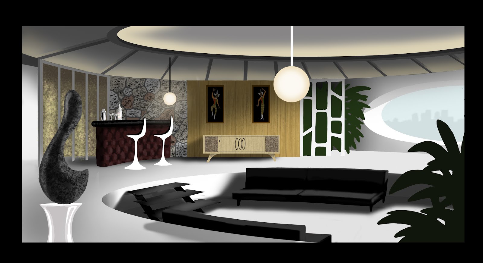 The Haunted Mansion-Northside: 60's Caper film