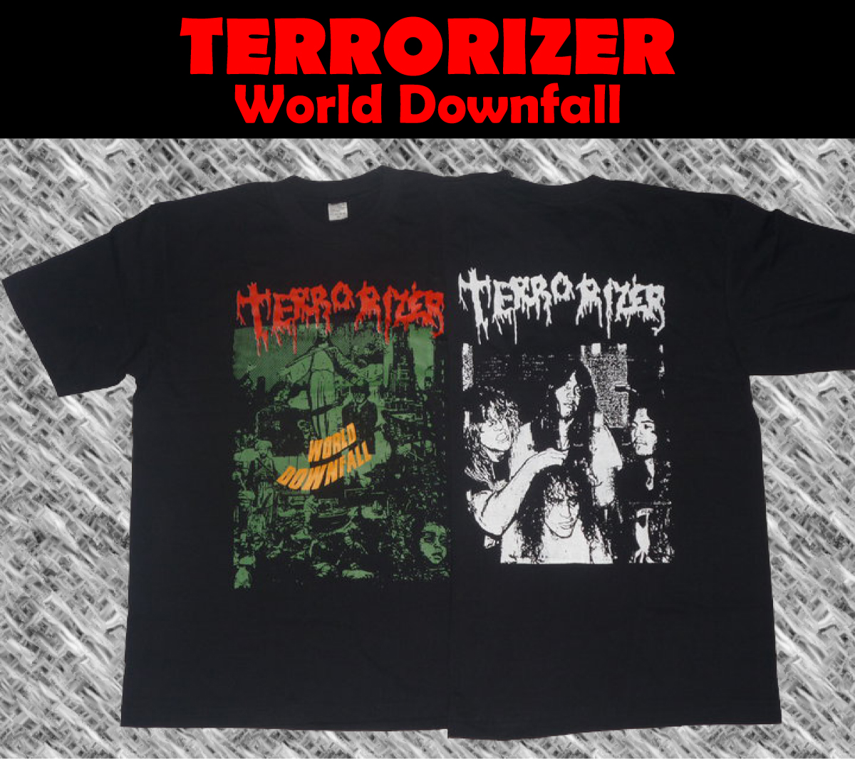 sinister merchandise: TERRORIZER - World Downfall shirt