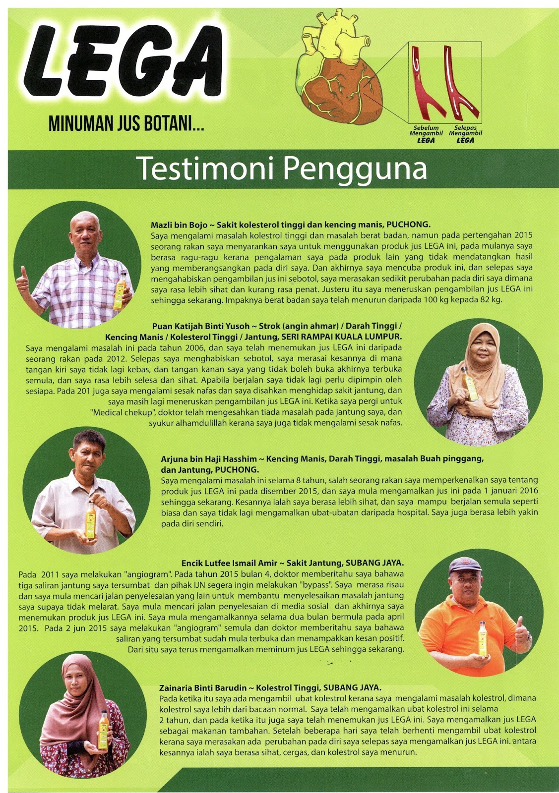 JUS LEGA PEMBERSIH KOLESTROL (CHOLESTROL CLEANSER): 2016