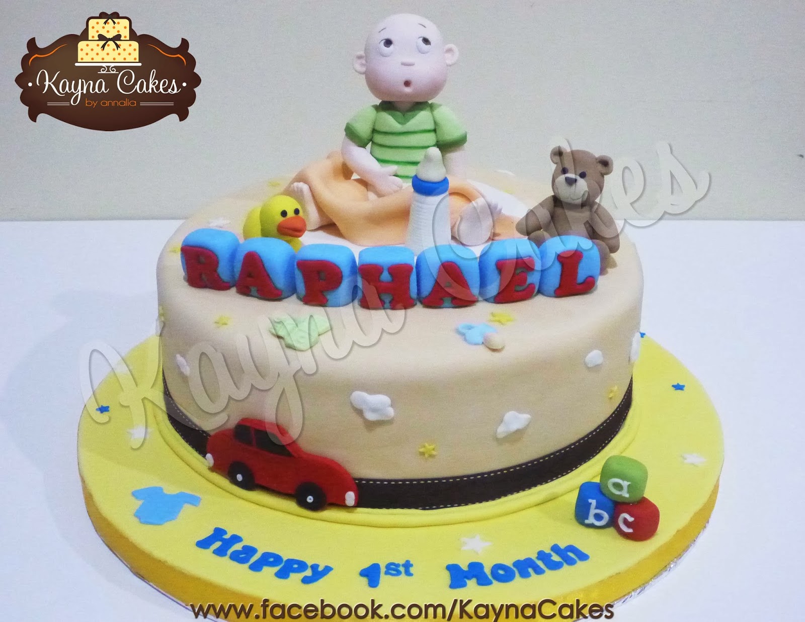Kayna Cakes and Cupcakes: Baby Raphael full month celebrations cakes ...