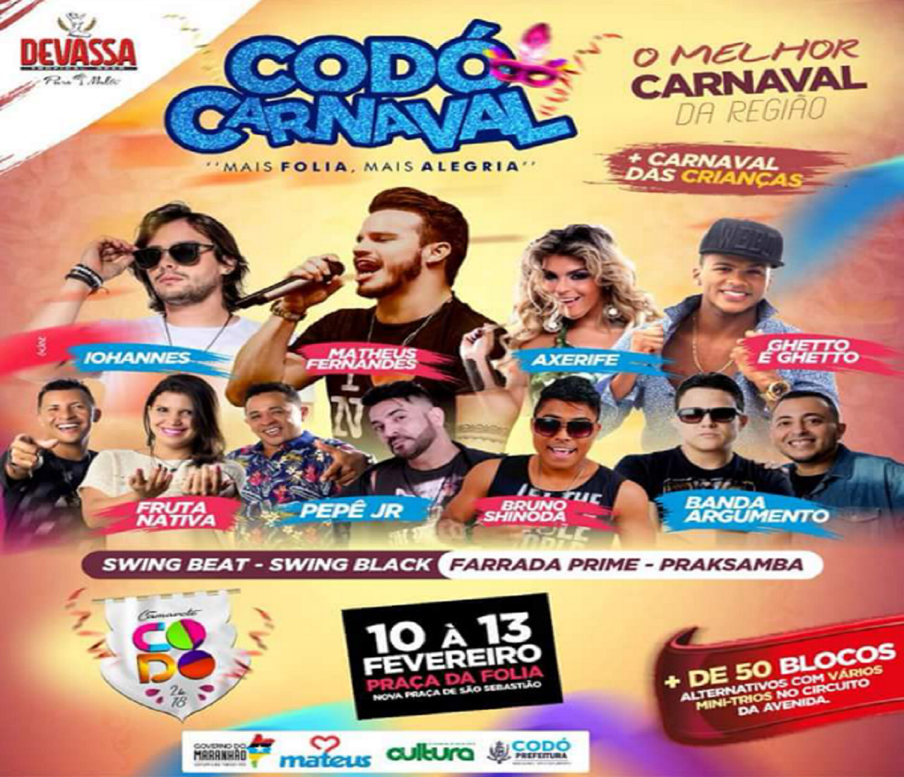 A Prefeitura de Codó - Ma divulga a programação do carnaval 2018 confira. A Prefeitura de Codó - Ma divulga a programação do carnaval 2018 confira.