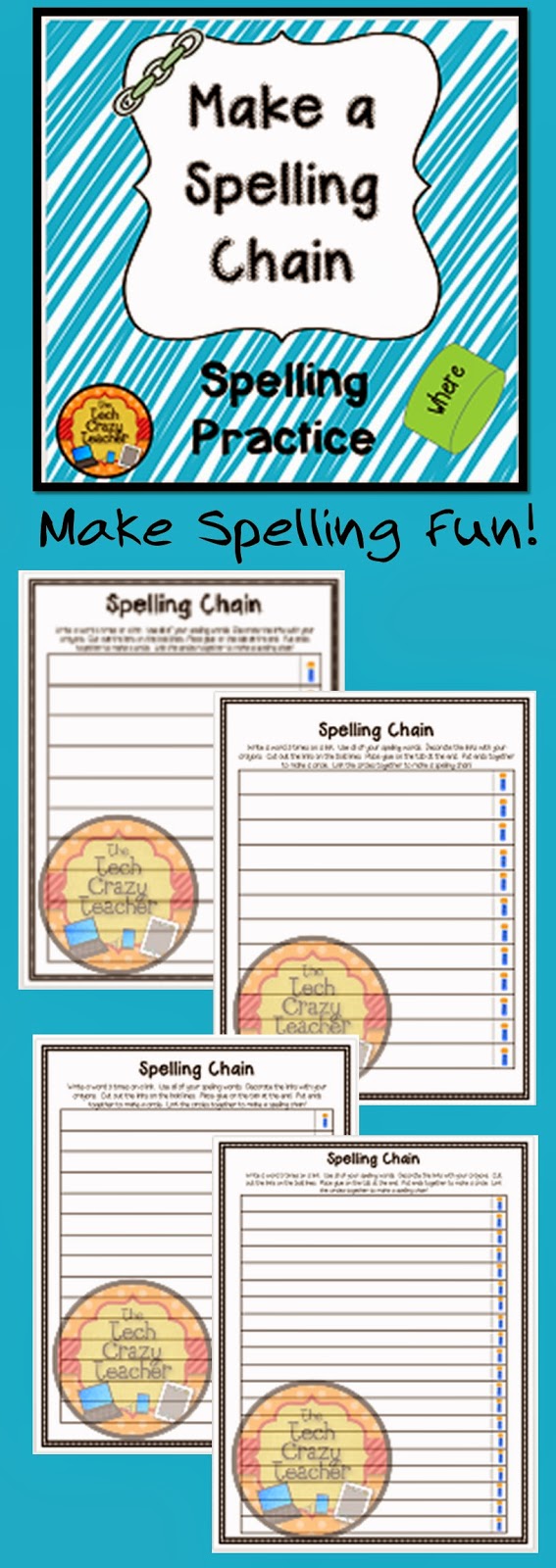 Teaching Trio: Friday Freebie: Spelling Chain