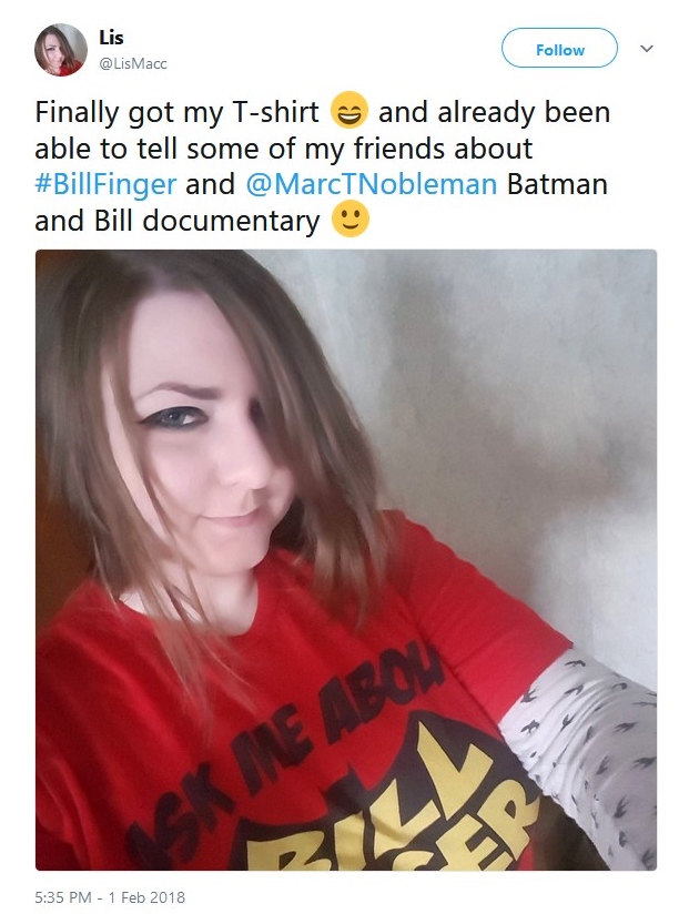 Noblemania: People showing off their Bill Finger T-shirts